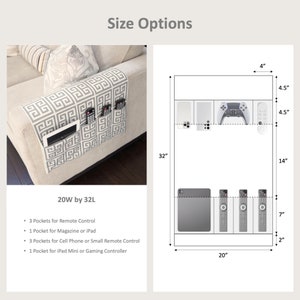 Custom Remote Control Holder; Organizer; Pockets for Remote Control ...