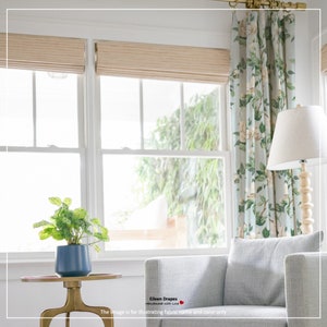 Bloom Season; 7 Colors; Watercolor Floral Rose; Cotton Blend Curtain, Valance; Extra Width ...