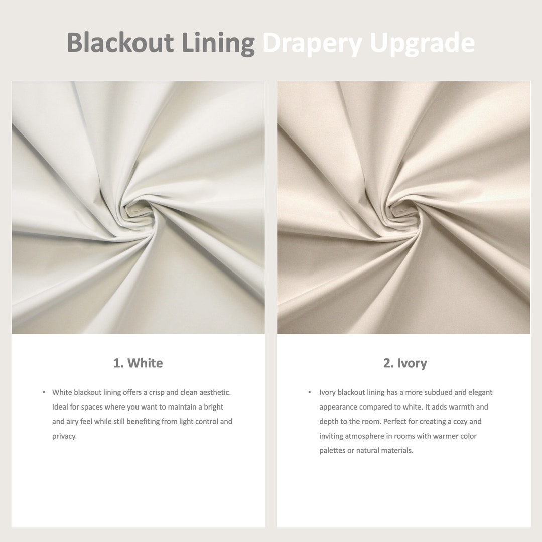 Blackout Lining Drapery Upgrade to Custom Drapes, Curtains, Valance; 2 ...
