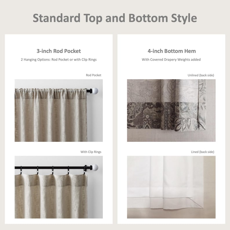 Ginkgo; 2 Colors; Embroidered Leaves; Linen Blend Curtain, Valance ...