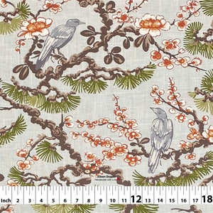 Coo Coo Couture; 7 Colors; Chinoiserie Bird Asian Pine Tree Floral ...