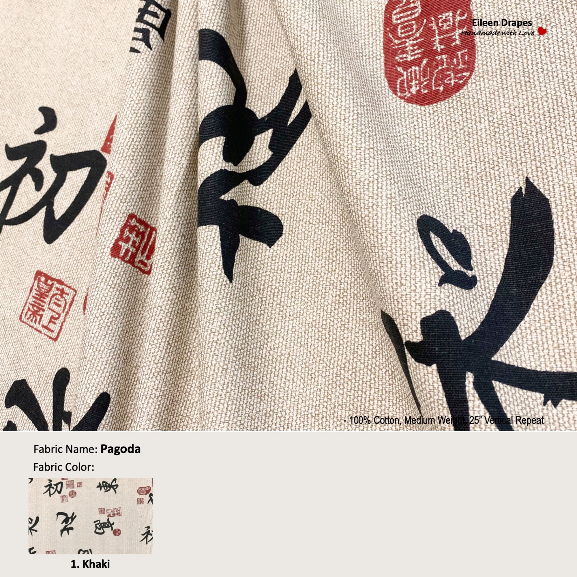 Asian Writing Fabric Etsy UK
