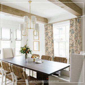 Ivana Color Sea Glass Jacobean Floral Flower Blue Taupe Linen Blend ...