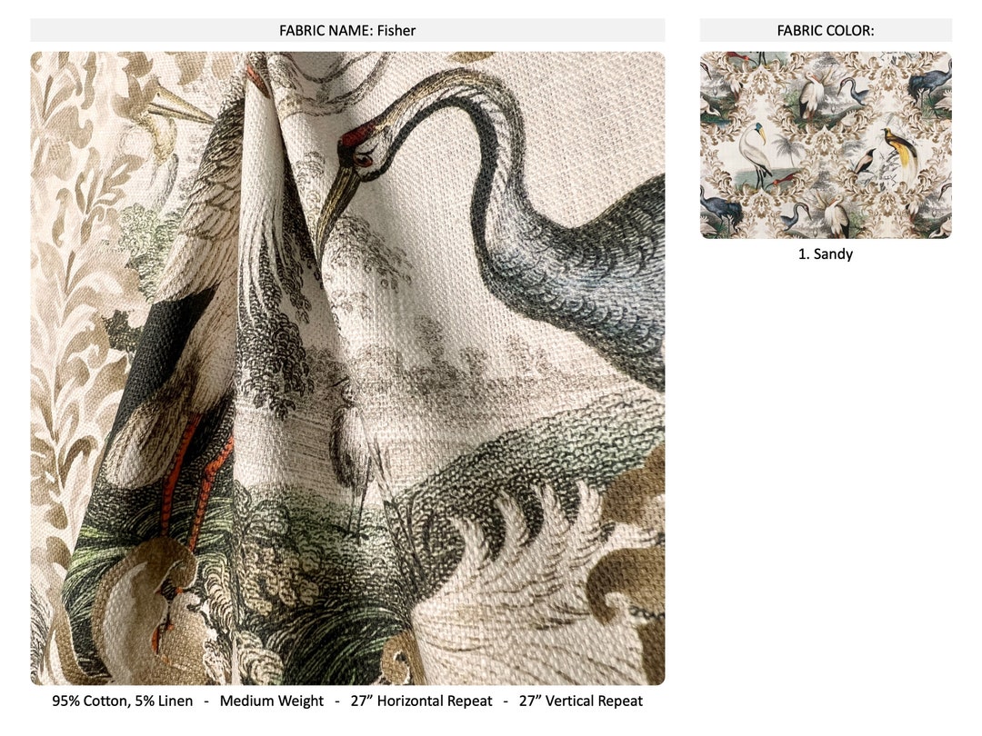 Fisher Color Sandy Tropical Bird Natural Cotton Blend - Etsy