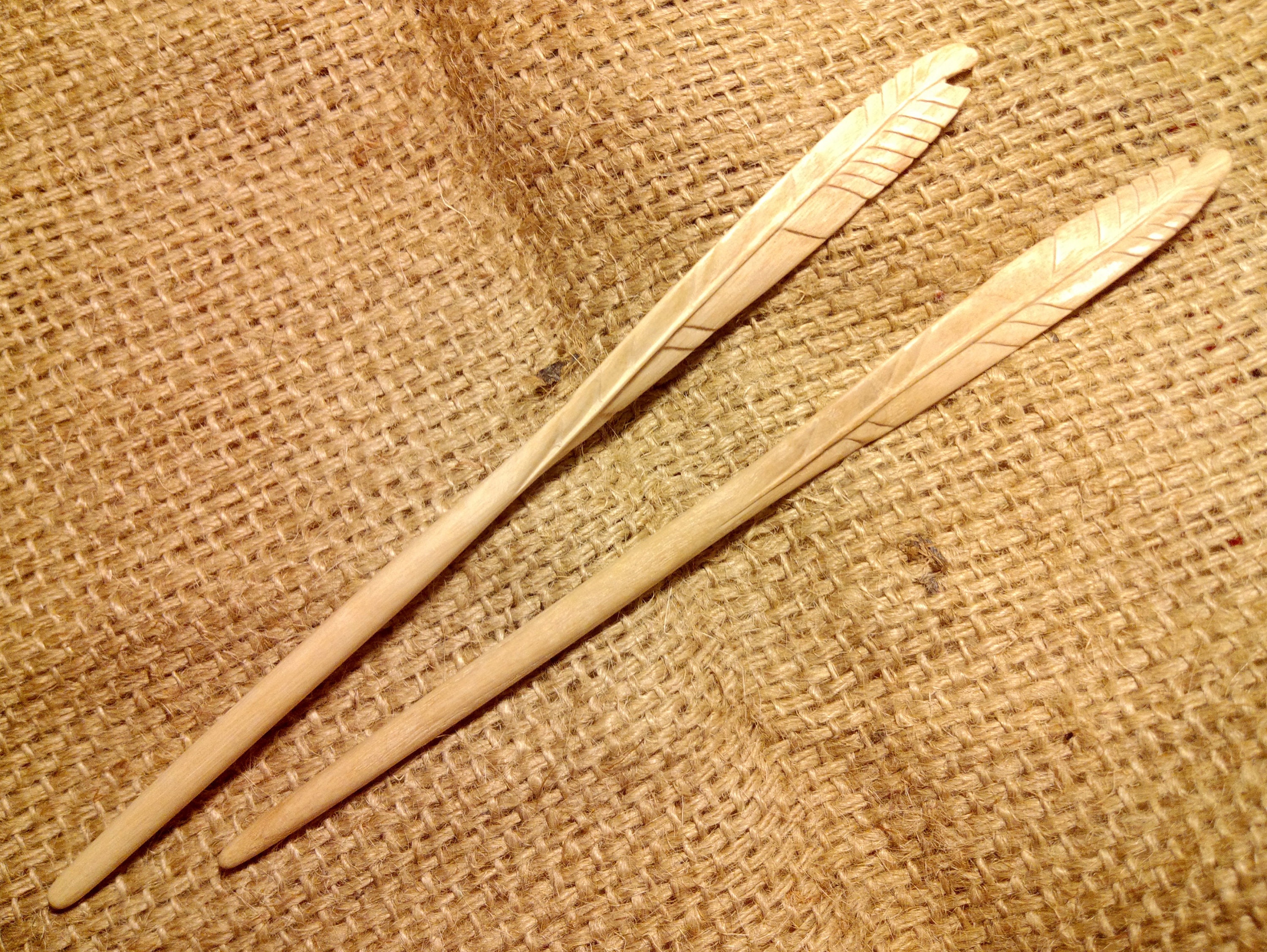 Feather Hair Sticks Detailed No Stain - Etsy