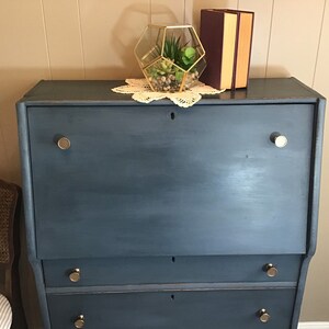 Sold-do Not Purchase**antique Navy Blue Secretary - Etsy