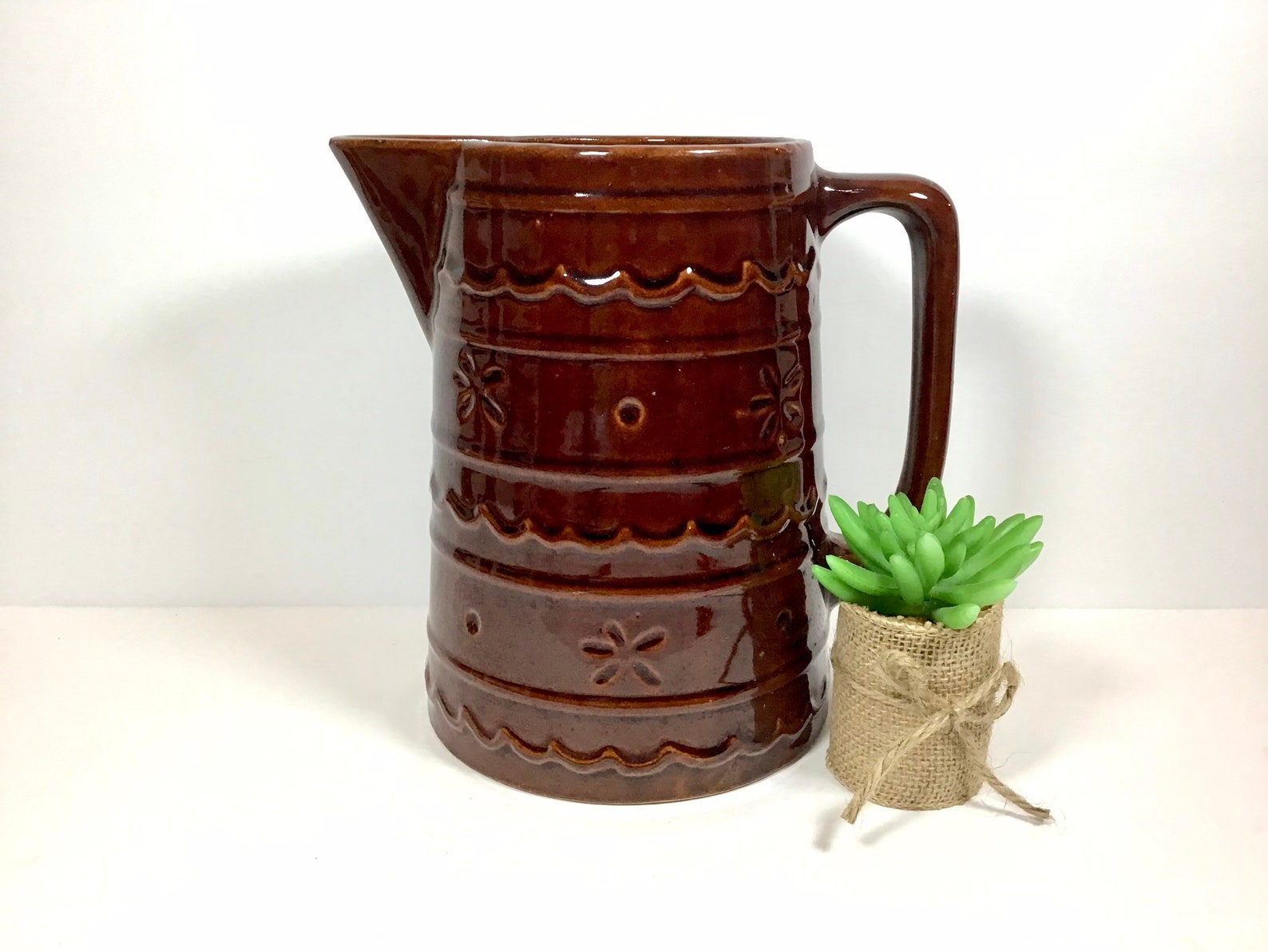 Vintage Marcrest Daisy Dot Pitcher - Etsy