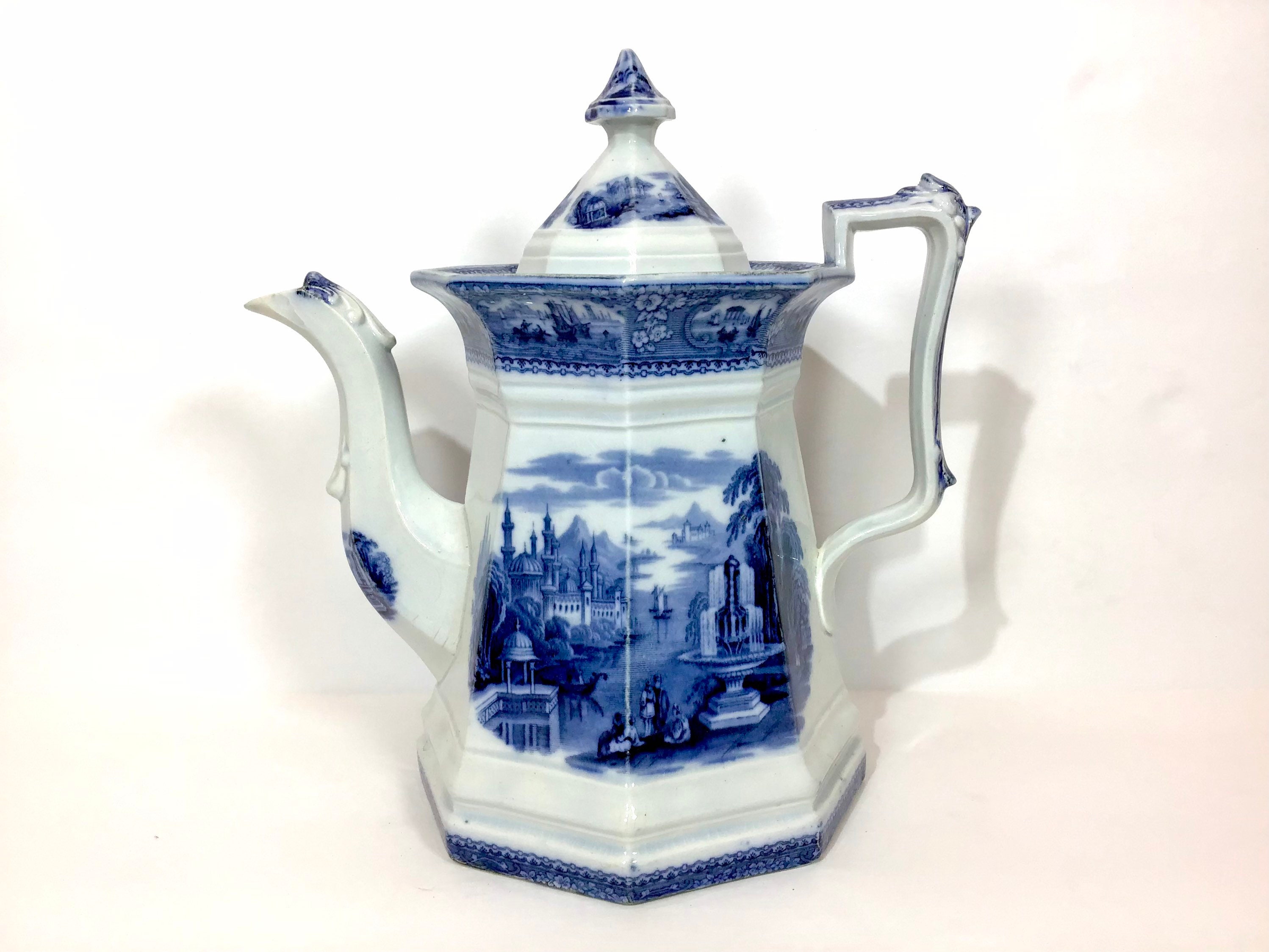 Rare 1800’s Antique Jacob Furnival Teapot, Ironstone, Medina Pattern - Etsy