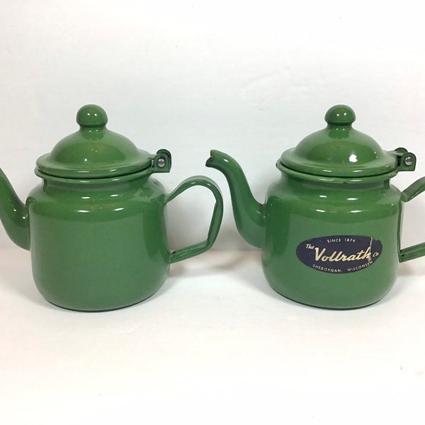 Green Enamel Teapot - Etsy