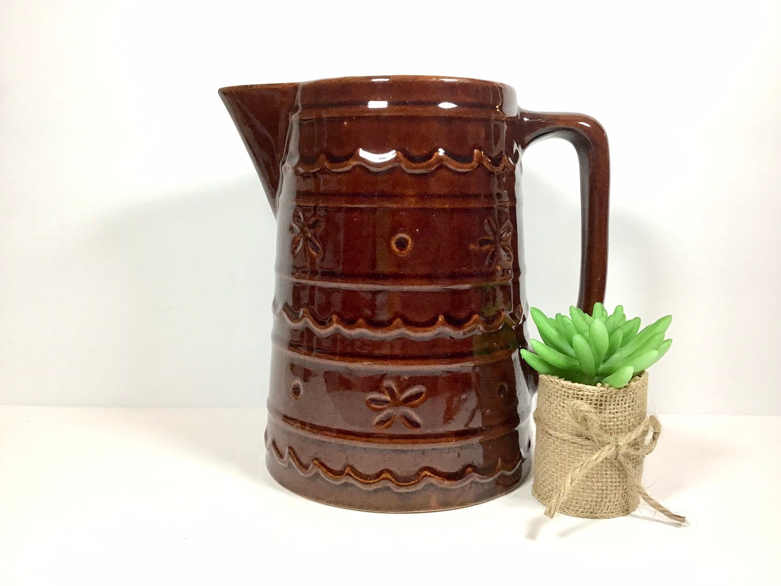 Vintage Marcrest Daisy Dot Pitcher - Etsy