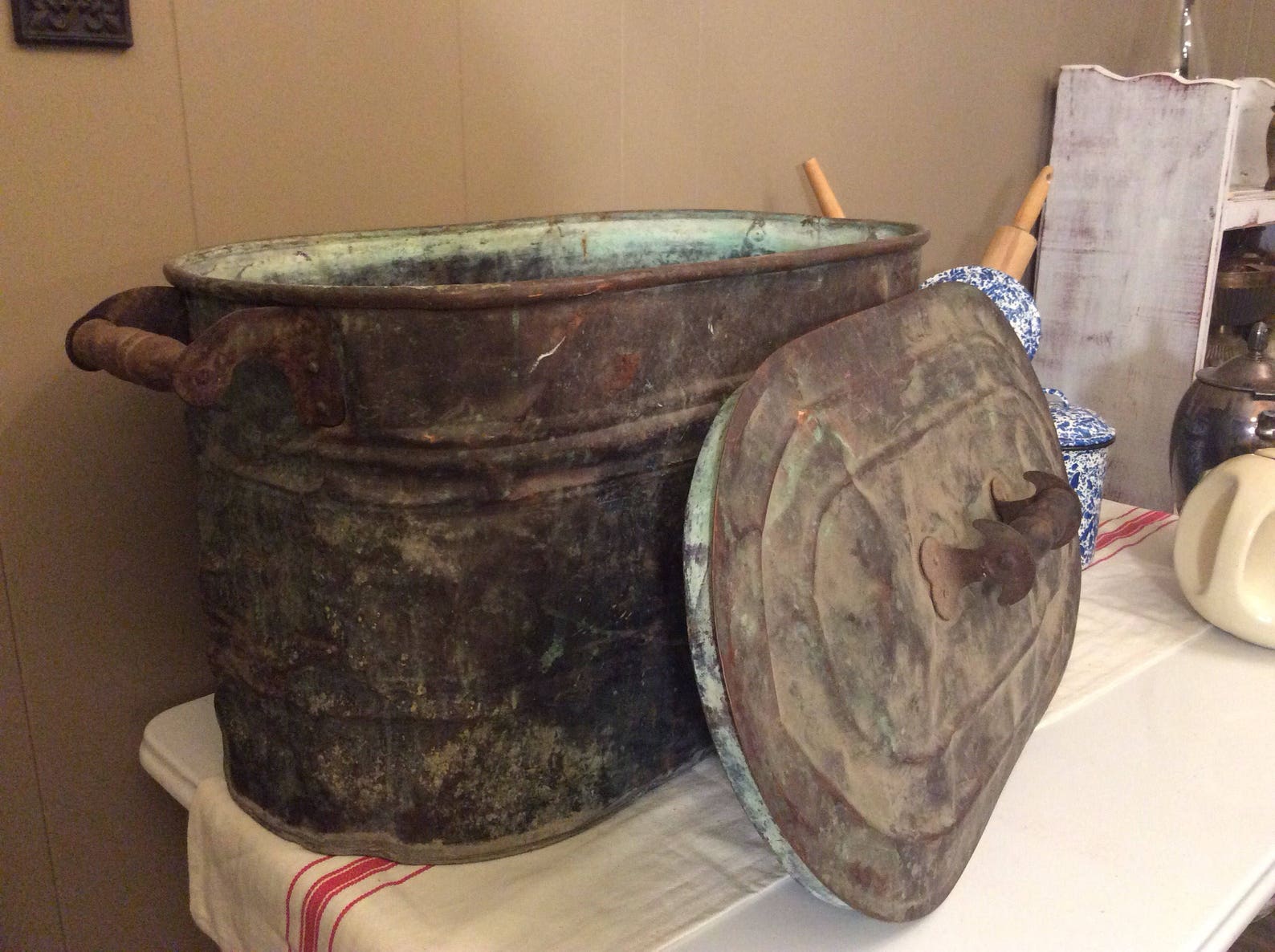 Very Large Copper Boiling Pot With Lid - Etsy