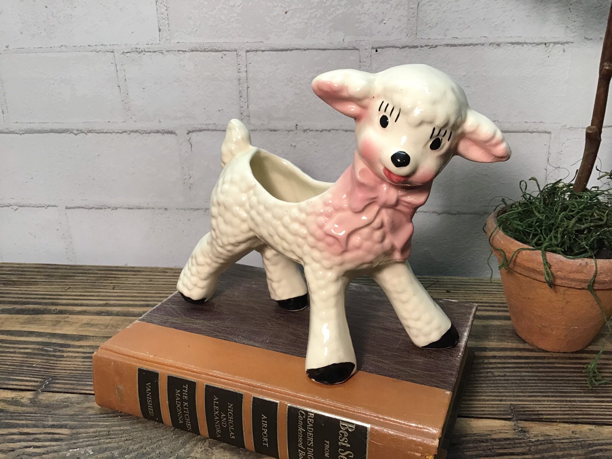 Ceramic Lamb Planter - Etsy