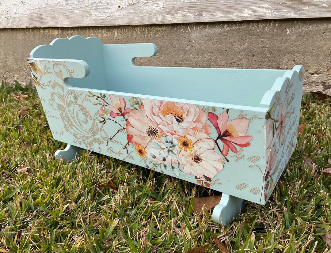 Wood Floral Doll Crib, Babydoll Cradle - Etsy