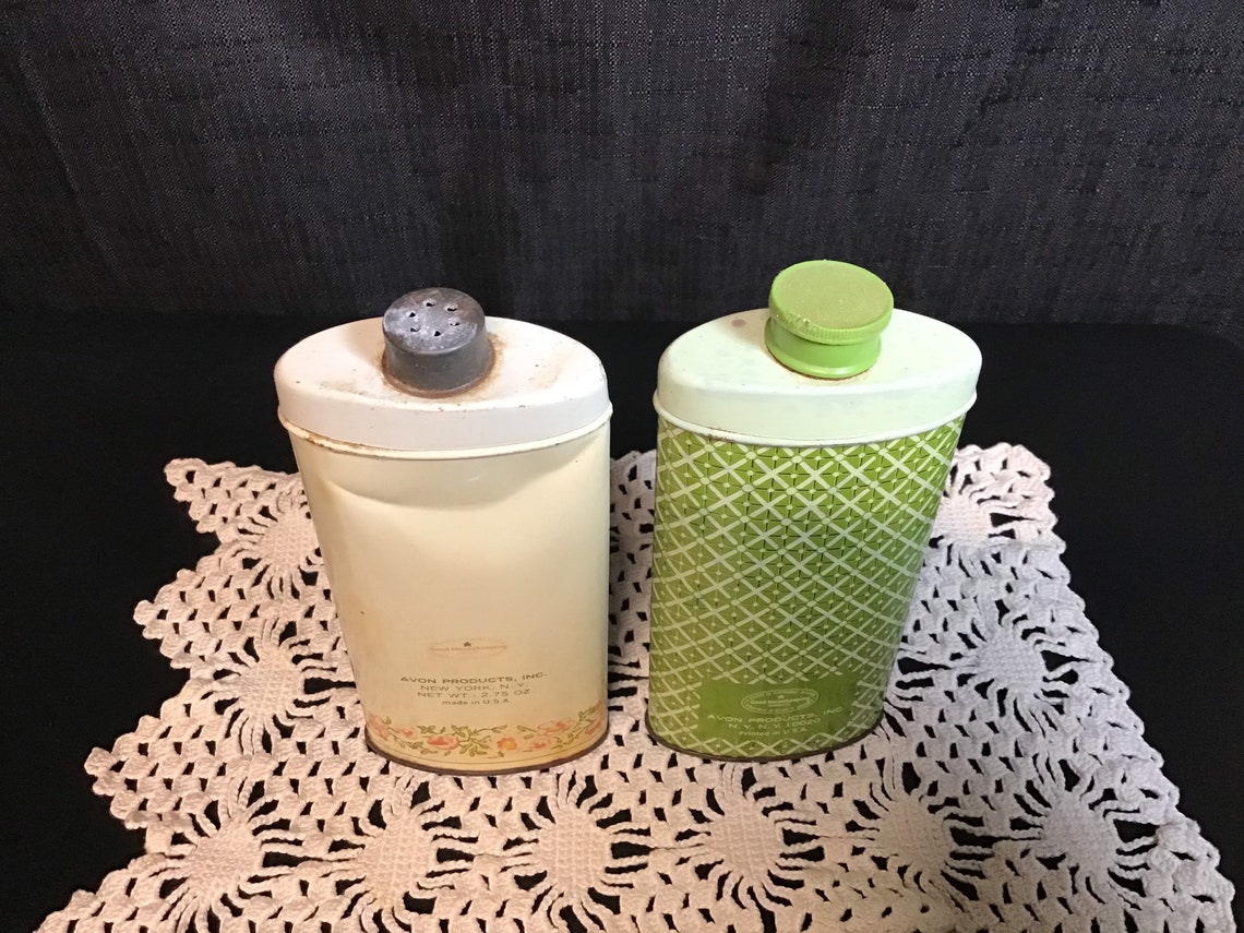 Vintage Avon Body Powder Tins Collectible Avon - Etsy