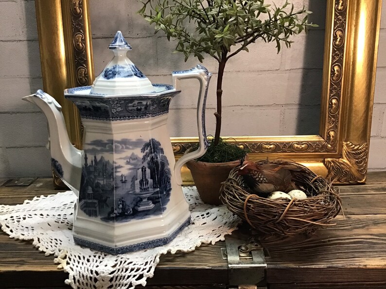 Rare 1800’s Antique Jacob Furnival Teapot, Ironstone, Medina Pattern - Etsy