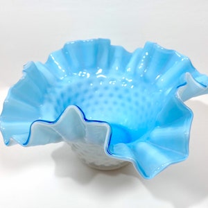 Fenton Ruffled Hobnail Bowl - Etsy
