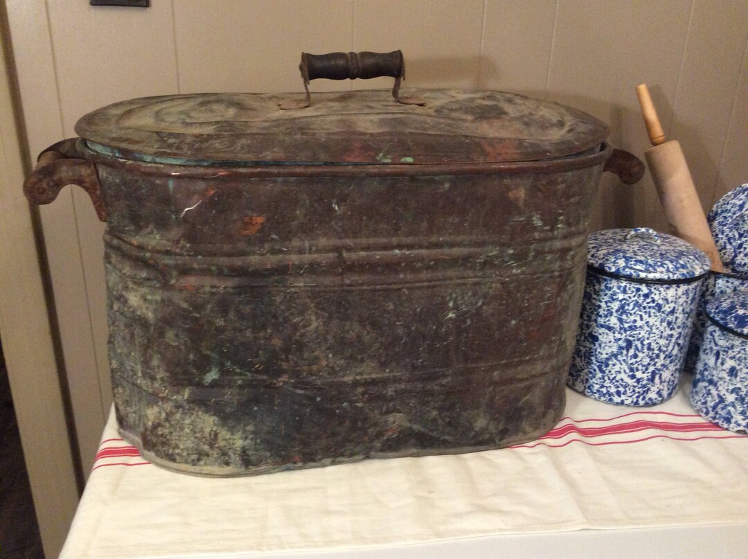 Very Large Copper Boiling Pot With Lid - Etsy