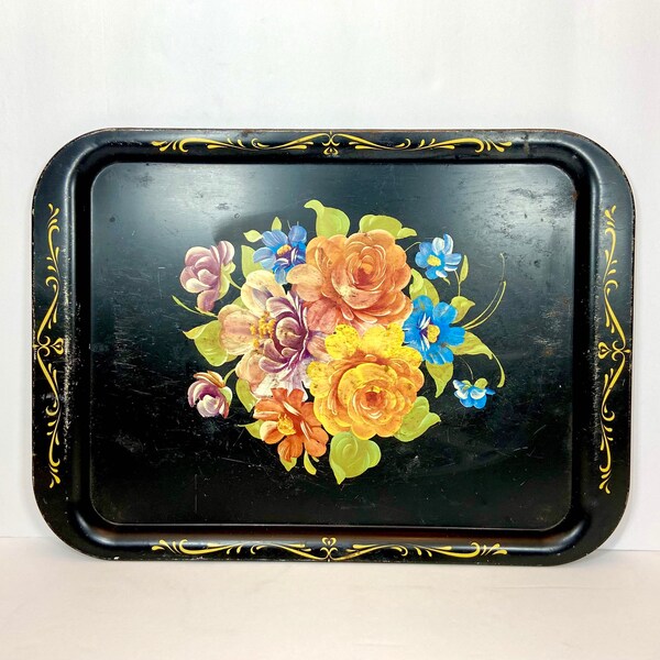 Vintage Tole Tray - Etsy