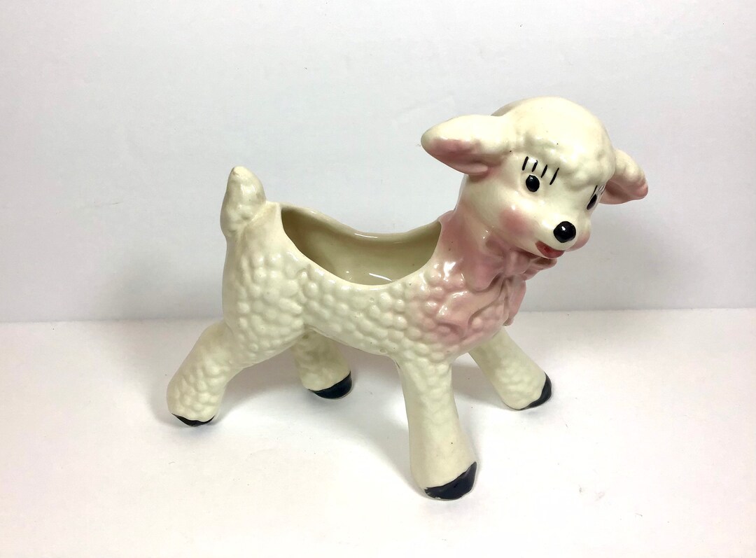 Ceramic Lamb Planter - Etsy