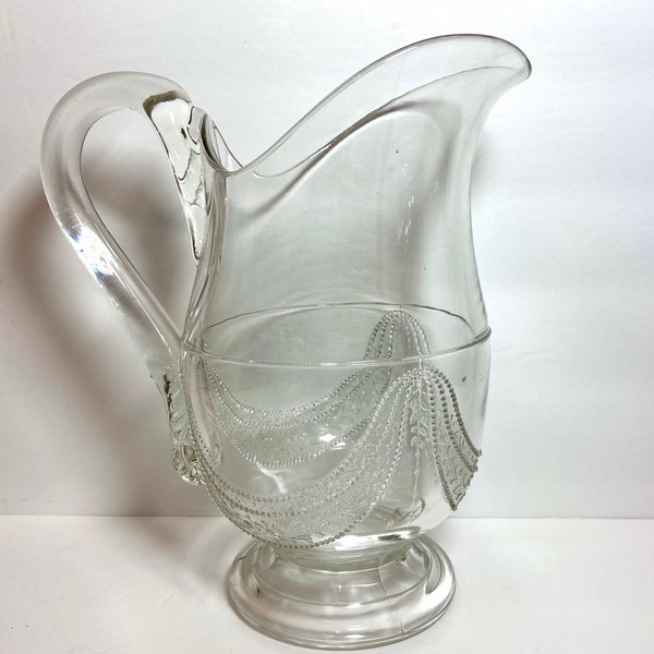 Antique Clear Glass Pitchers - Etsy