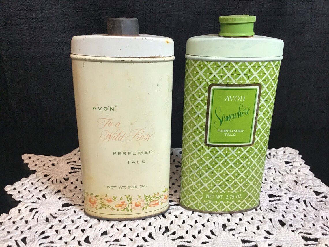 Vintage Avon Body Powder Tins Collectible Avon - Etsy