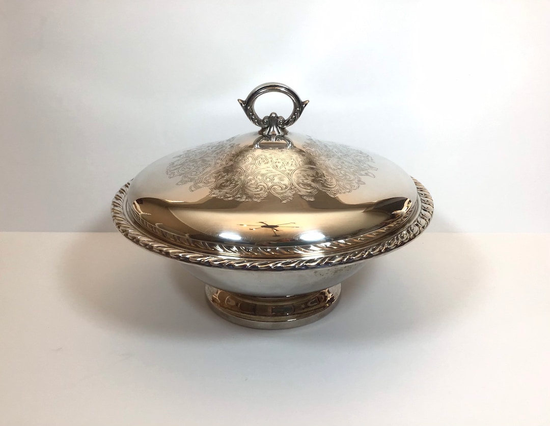 Vintage Oneida Silver Serving Dish With Pyrex Insert - Etsy