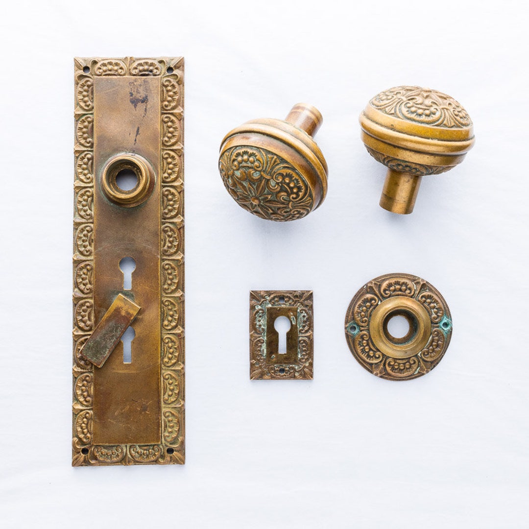 Complete Antique Entry Doorknob Lock Set - Etsy