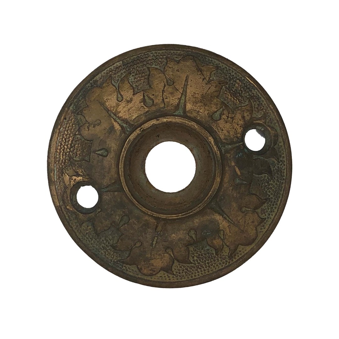 Antique Bronze 1885 Rosette With Leaf Like Pattern - Etsy