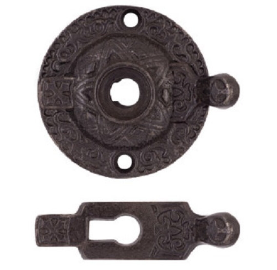 Locking Rosette for Antique Doorknobs, Cast Iron, Black Powder Coated ...