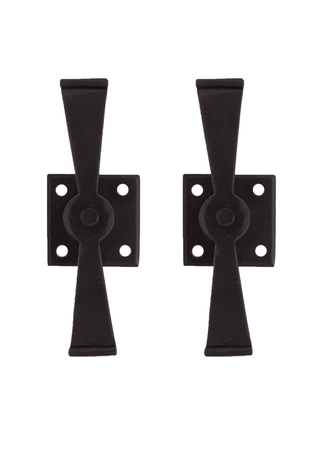 Rolled End Hand Forged Plate Mount or Lag Mount Shutter Dogs, Black ...
