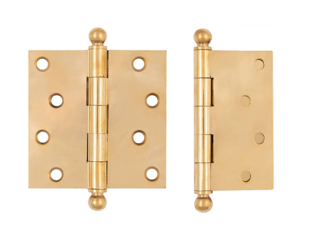 Solid Brass Door Hinges 4-1/2" X 4-1/2" With Ball Tips - Etsy