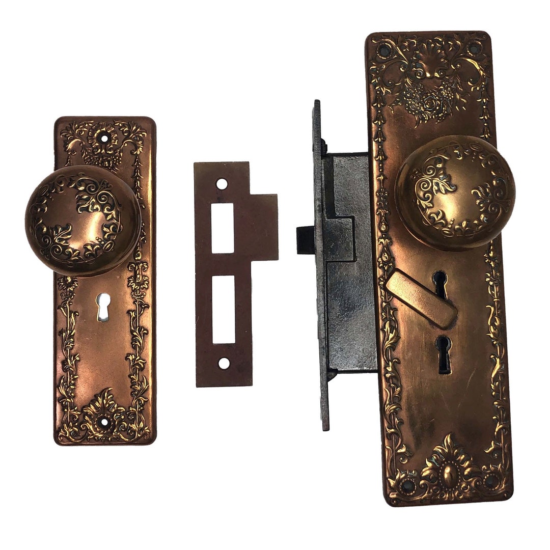 Ca 1900 Antique Entry Door Lock Set - Etsy