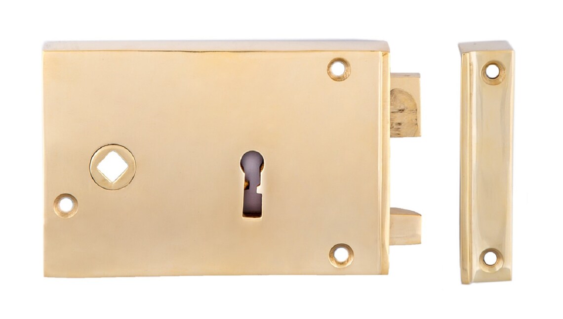 Solid Brass Horizontal Rim Lock, Antique Reproduction - Etsy