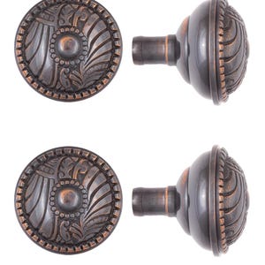 Antique Copper Privacy Set & Floral Doorknobs - Roanoke - Etsy