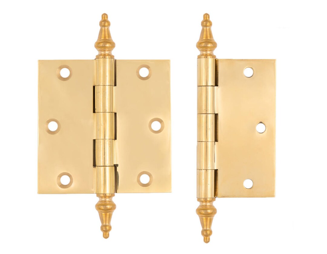3-1/2" X 3-1/2" Steeple Tip Hinges, Solid Brass With Removable Pins - Etsy