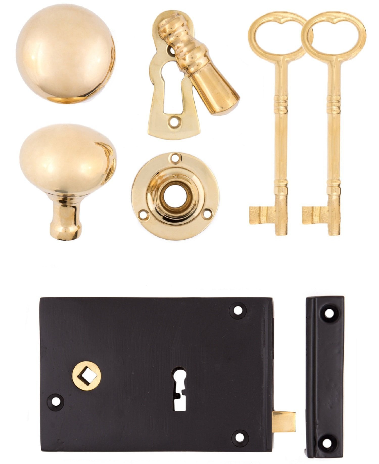 Home & Living & Skeleton Keys Cast Iron Narrow Rim Lock Set With ...