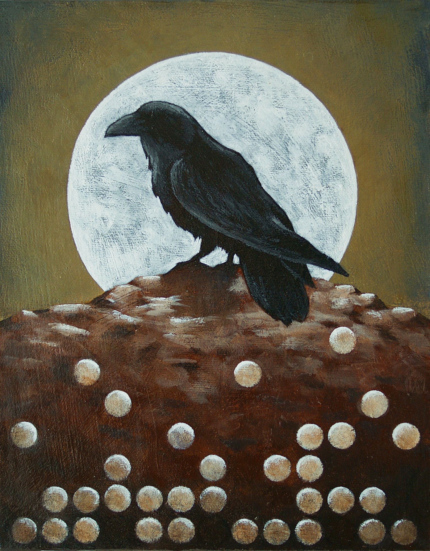 Clipart Of Crow And Moon