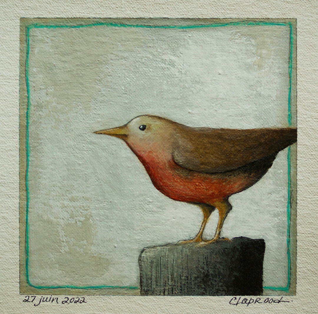 Petite peinture oiseau, Peinture rouge-gorge, Peinture impressionniste ...