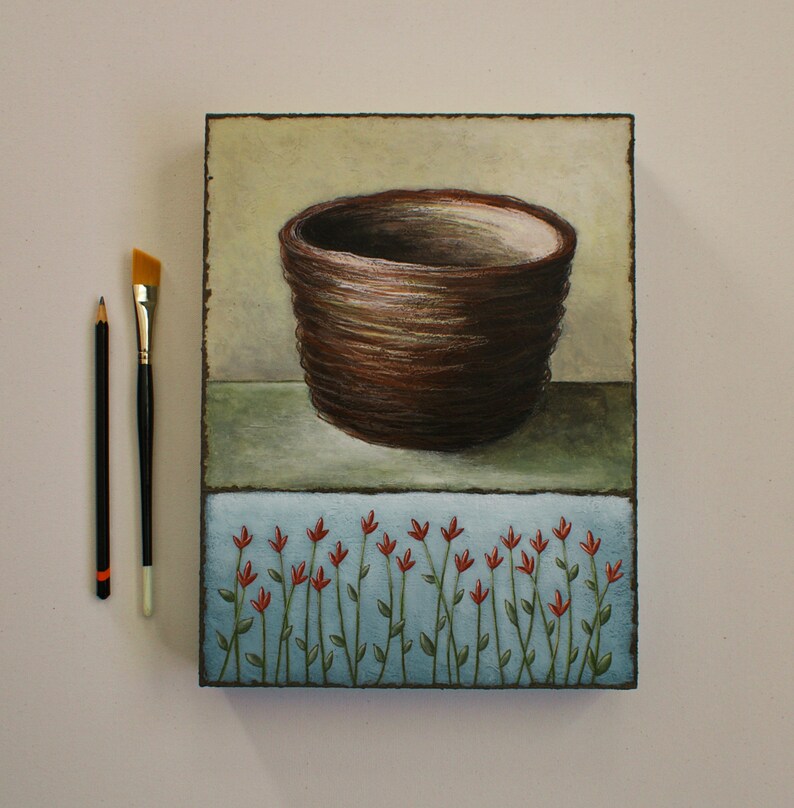 Basket Painting, Flowers Painting, Basket & Flowers Artwork, Nature ...