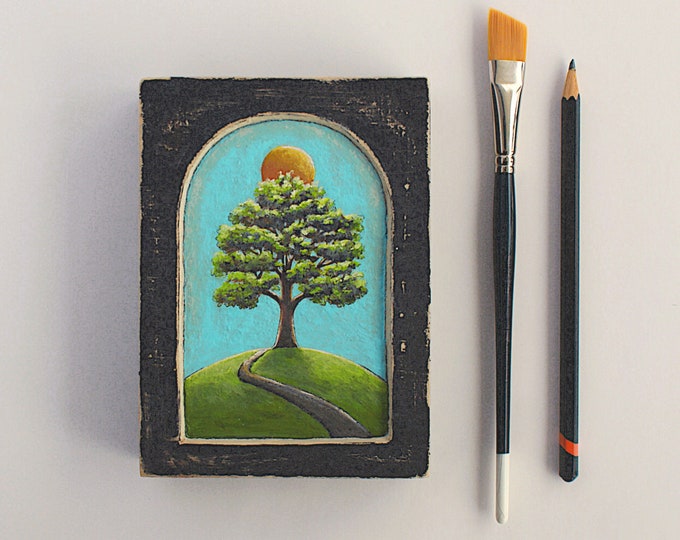 Green Tree Painting, Tree of Life Painting, Summer Solstice Painting ...