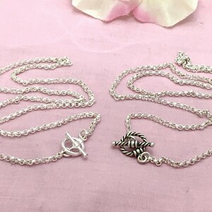 Petite Sterling Chain Necklace CHOOSE Plain OR Rope Toggle 16 to 30 ...