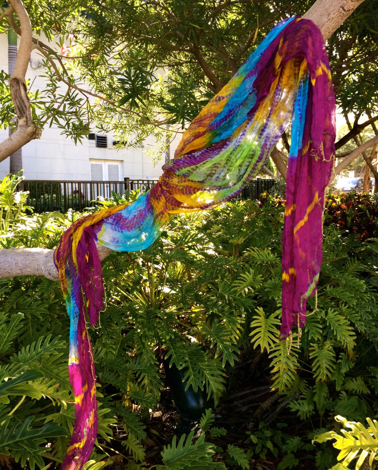 Multi-colored Sheer Silk Shawl/scarf - Etsy