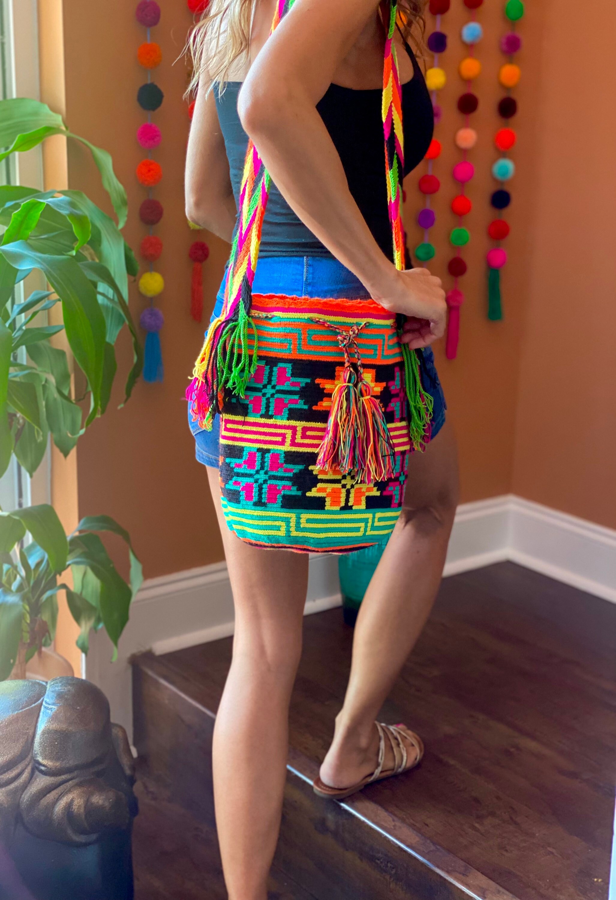 Colombian Crossbody Handmade Wayuu Bag. Colorful Mochila. Artisanal ...