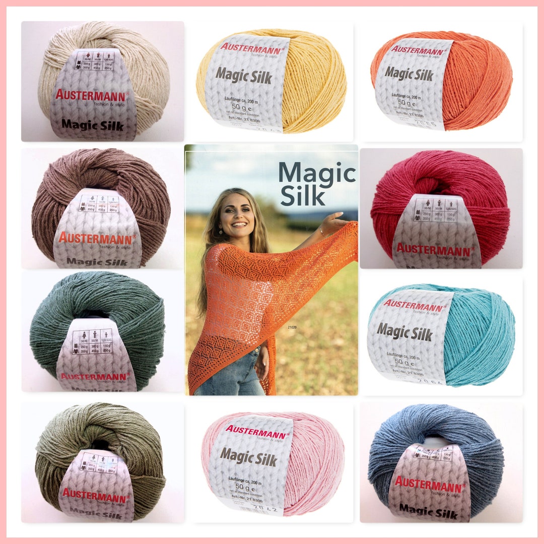 50g MAGIC SILK (159.00 Euro/1 Kg), Austermann, 100% Silk, Summer Yarn ...