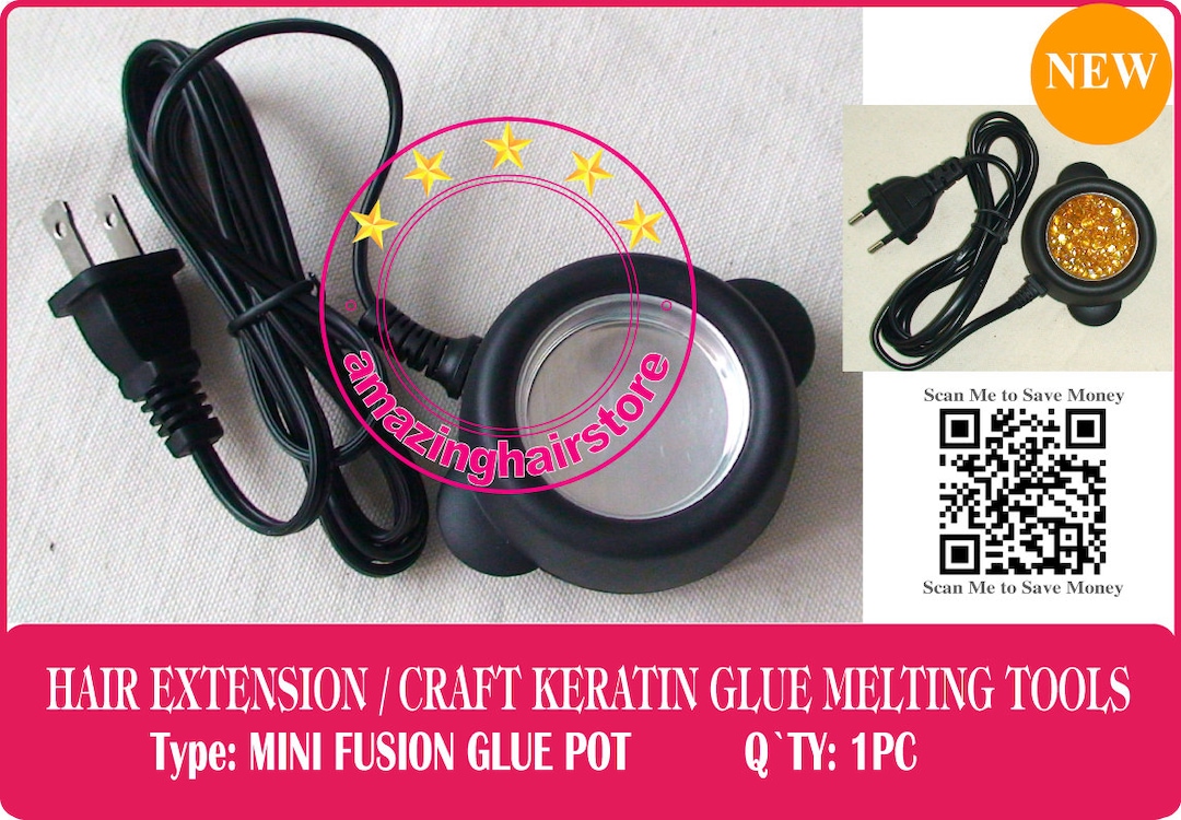Hot Melt Glue Pot MAKING Keratin Fusion Glue Prebonded Remy Human Hair ...