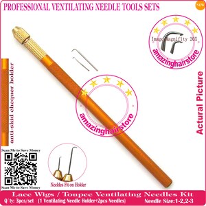 2pcs Professional Ventilating Needles DIY B to Make 100% Remy Human ...