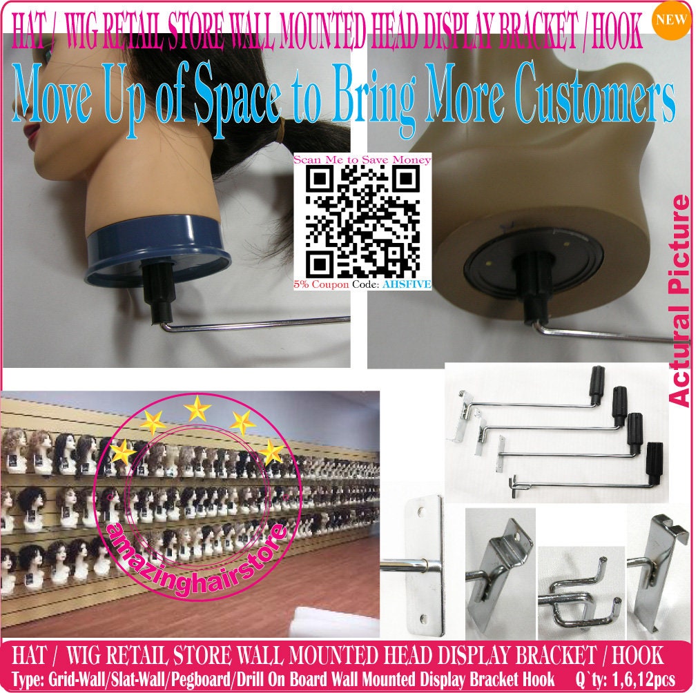 24set Styrofoam Head Holder Store Display Hook Hat Wig Retail - Etsy