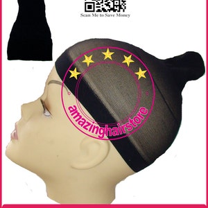 12PCS Black Stretch Fabric Mesh Wig Cap Liner for Hair Lace Wigs ...