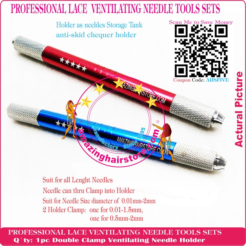 24 SETS Hooking Ventilating Needle With Handle Kit Making - Etsy