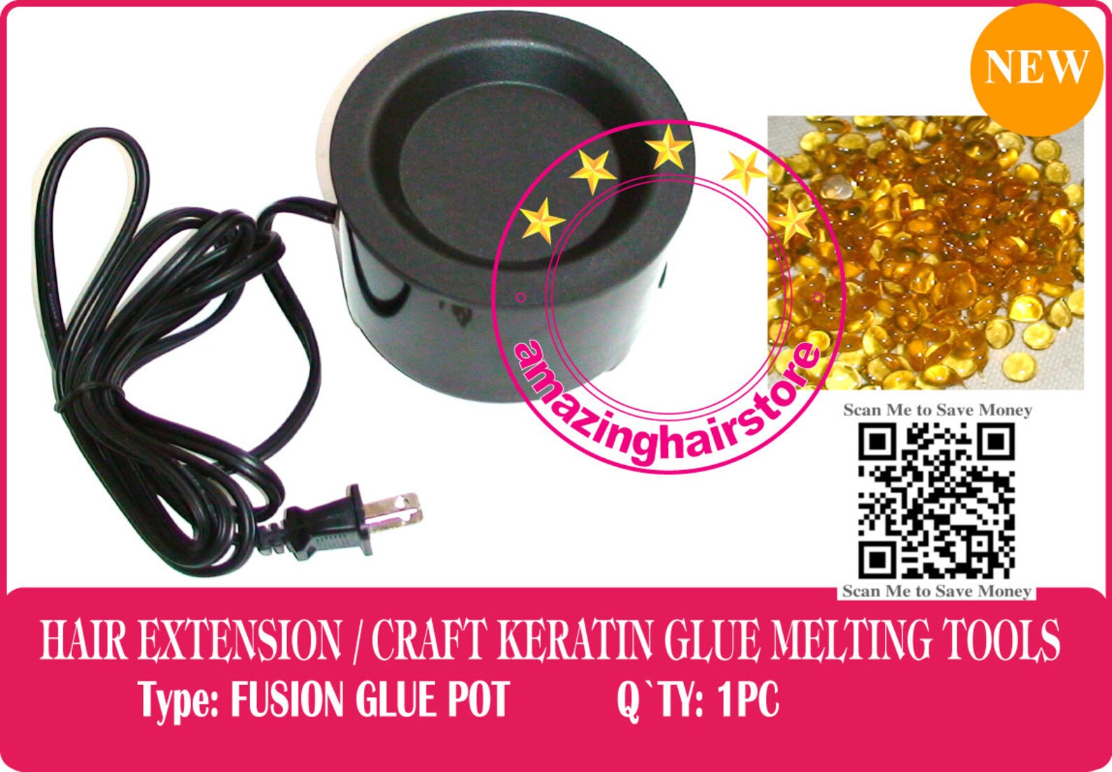 BIG Hot Melt Glue Pot 4 Keratin Fusion Glue Prebonded Human | Etsy